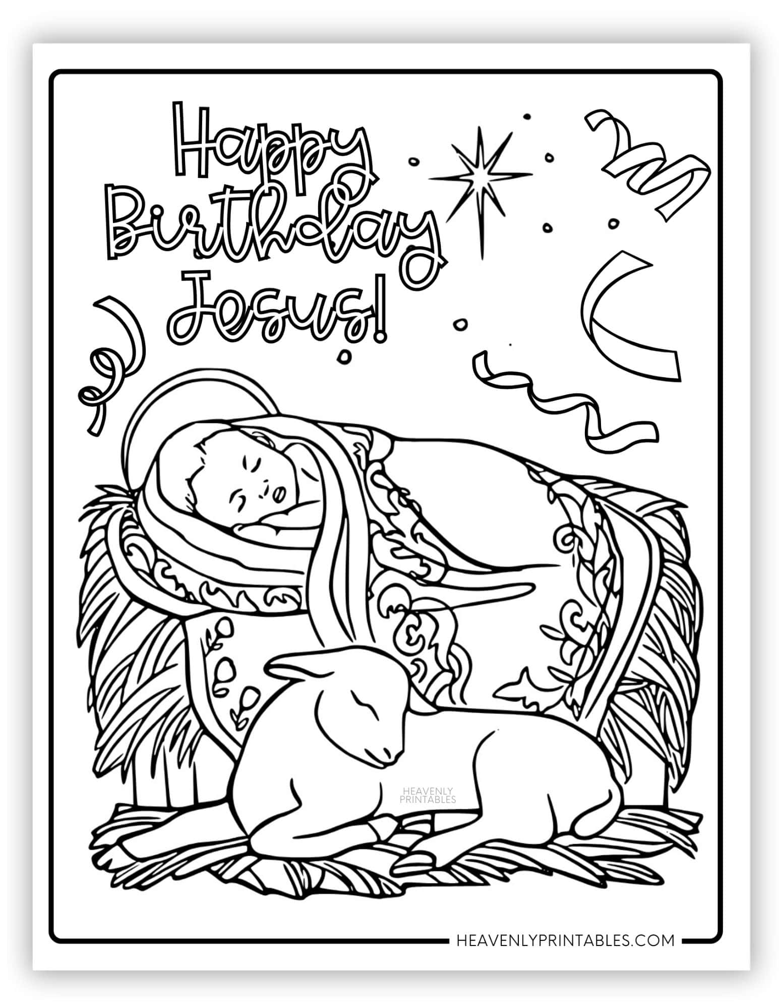 Happy Birthday Jesus Coloring Pages (Free PDF Printables) - Heavenly ...