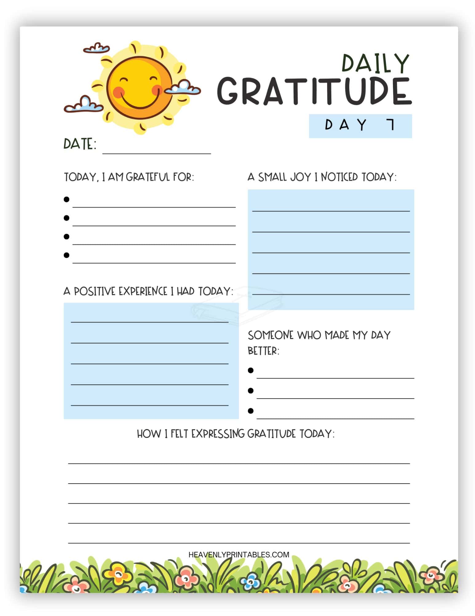 Happy Kids Grateful Hearts Gratitude and Reflection Journal (Free PDF ...