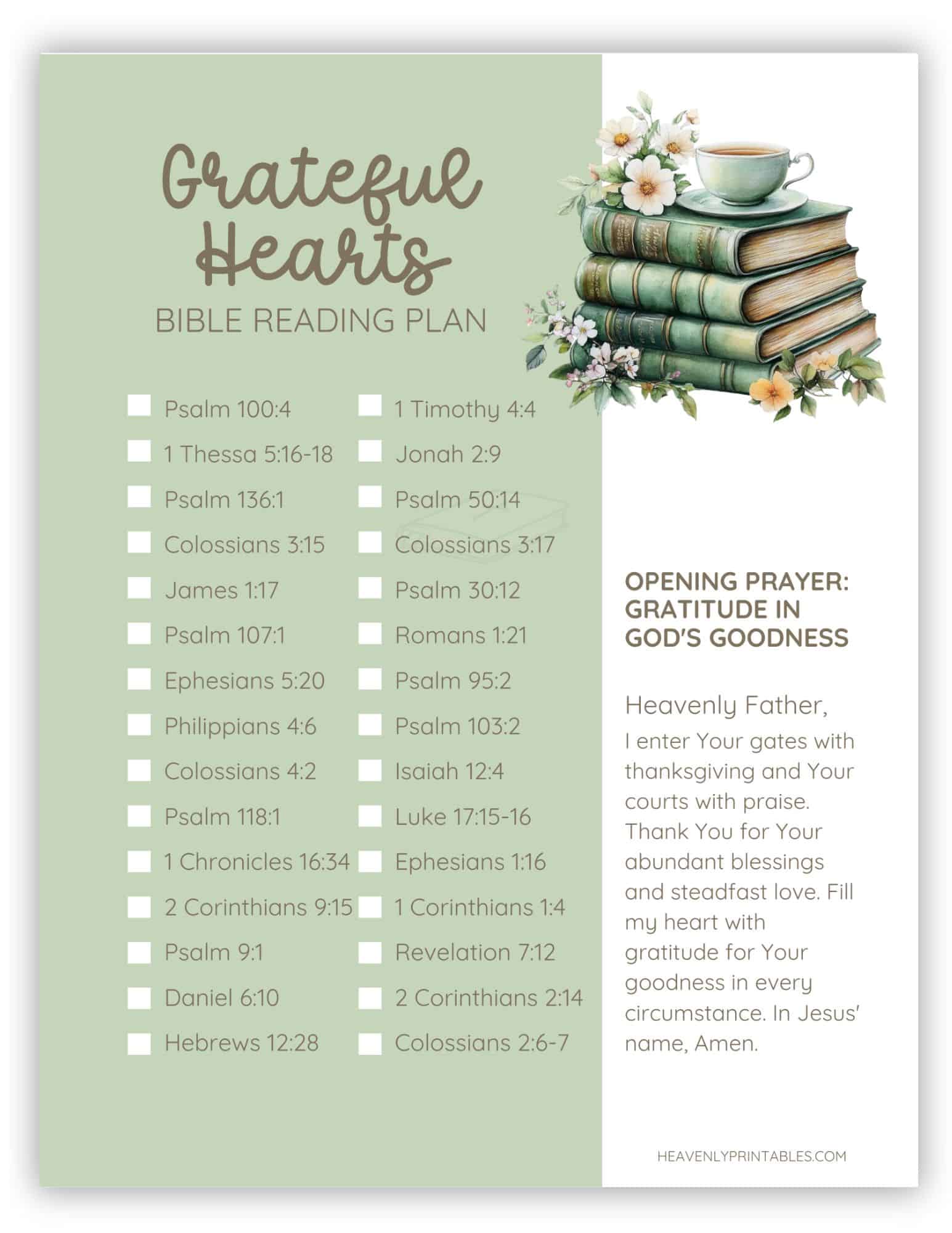 Spring Grateful Hearts Gratitude and Reflection Journal (Free PDF ...