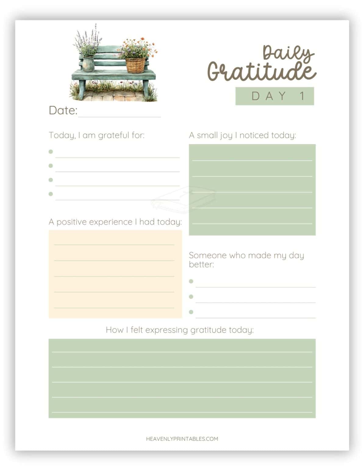 Spring Grateful Hearts Gratitude and Reflection Journal (Free PDF ...