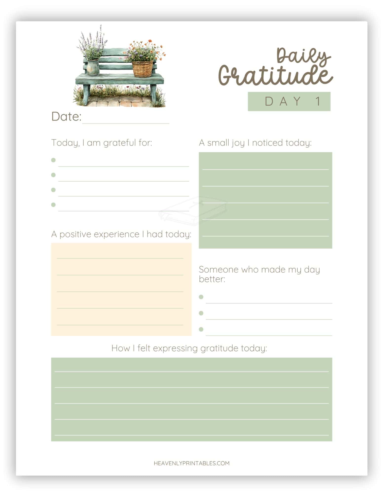 Spring Grateful Hearts Gratitude and Reflection Journal (Free PDF ...