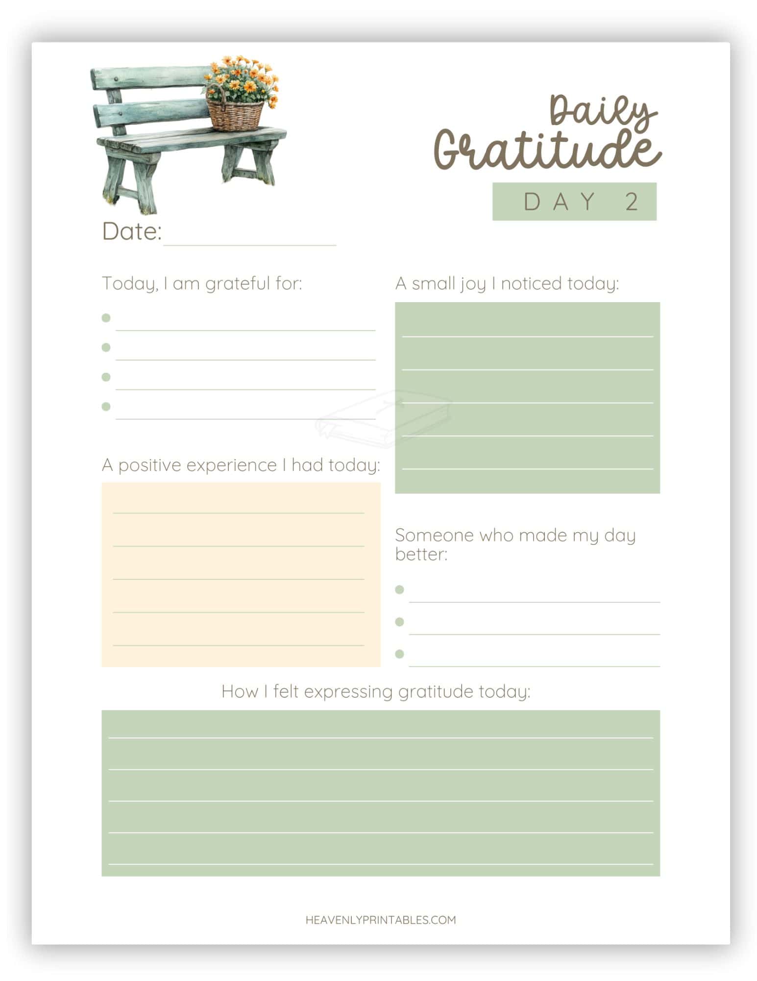 Spring Grateful Hearts Gratitude and Reflection Journal (Free PDF ...