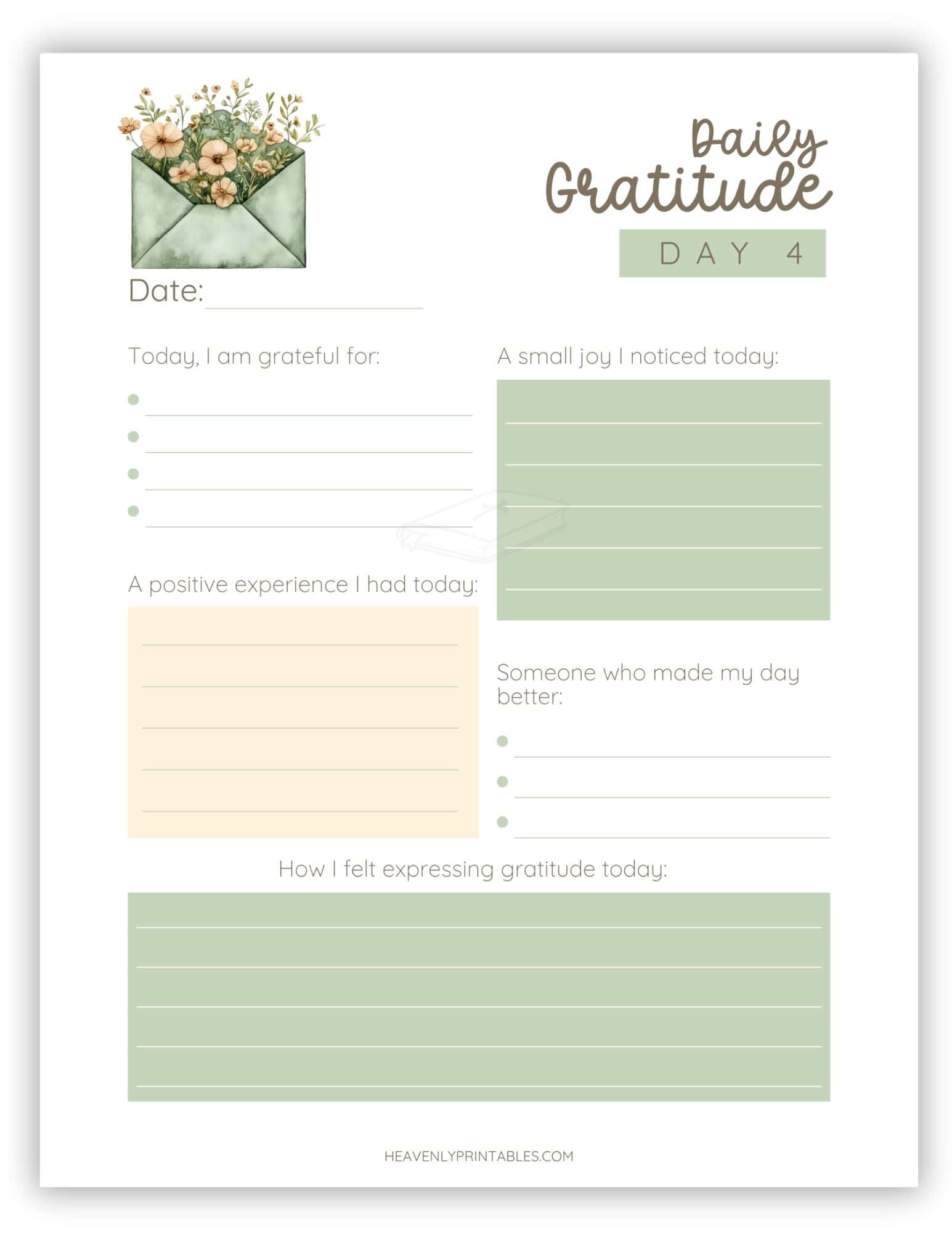 Spring Grateful Hearts Gratitude and Reflection Journal (Free PDF ...