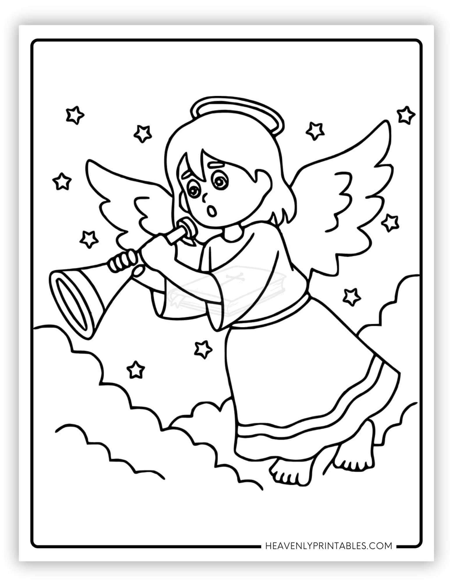 Angel Coloring Pages (Free PDF Printables) - Heavenly Printables