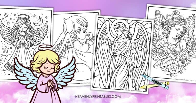 Angel Coloring Pages (Free PDF Printables) - Heavenly Printables