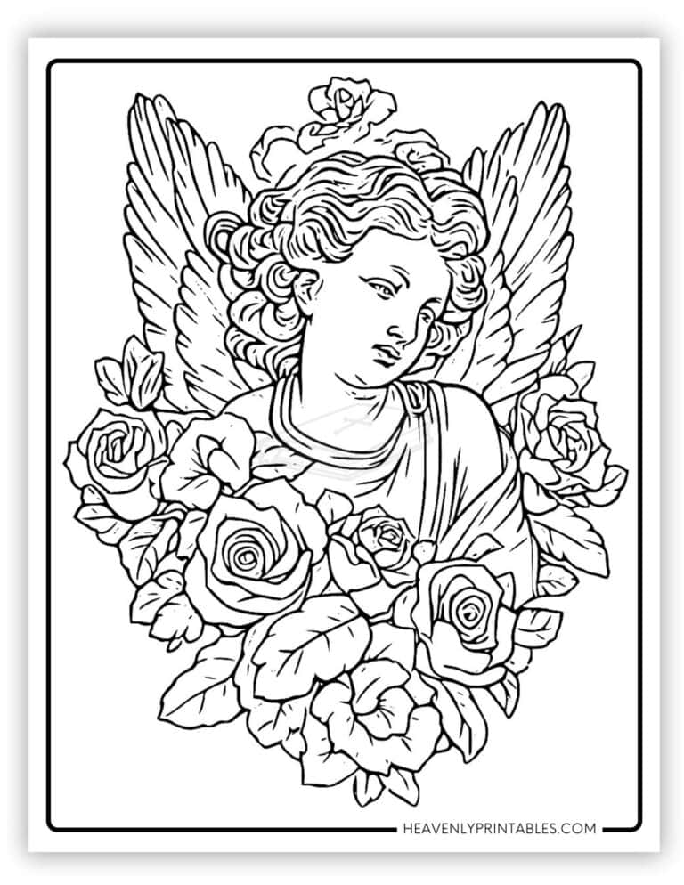 Angel Coloring Pages (Free PDF Printables) - Heavenly Printables