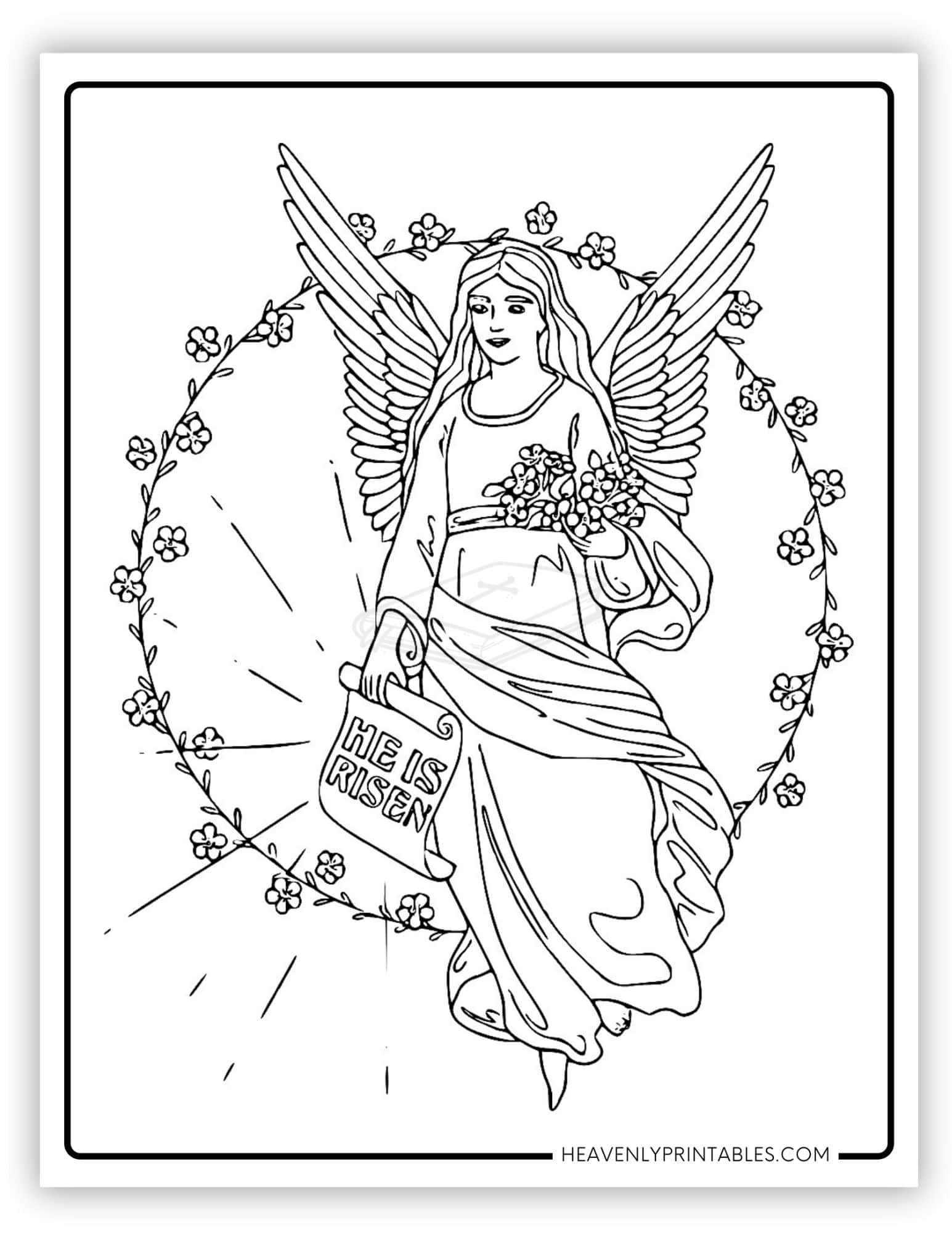 Angel Coloring Pages (Free PDF Printables) - Heavenly Printables