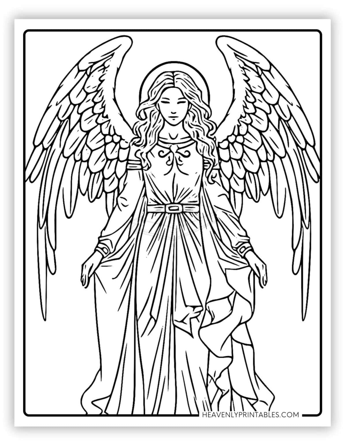 Angel Coloring Pages (Free PDF Printables) - Heavenly Printables
