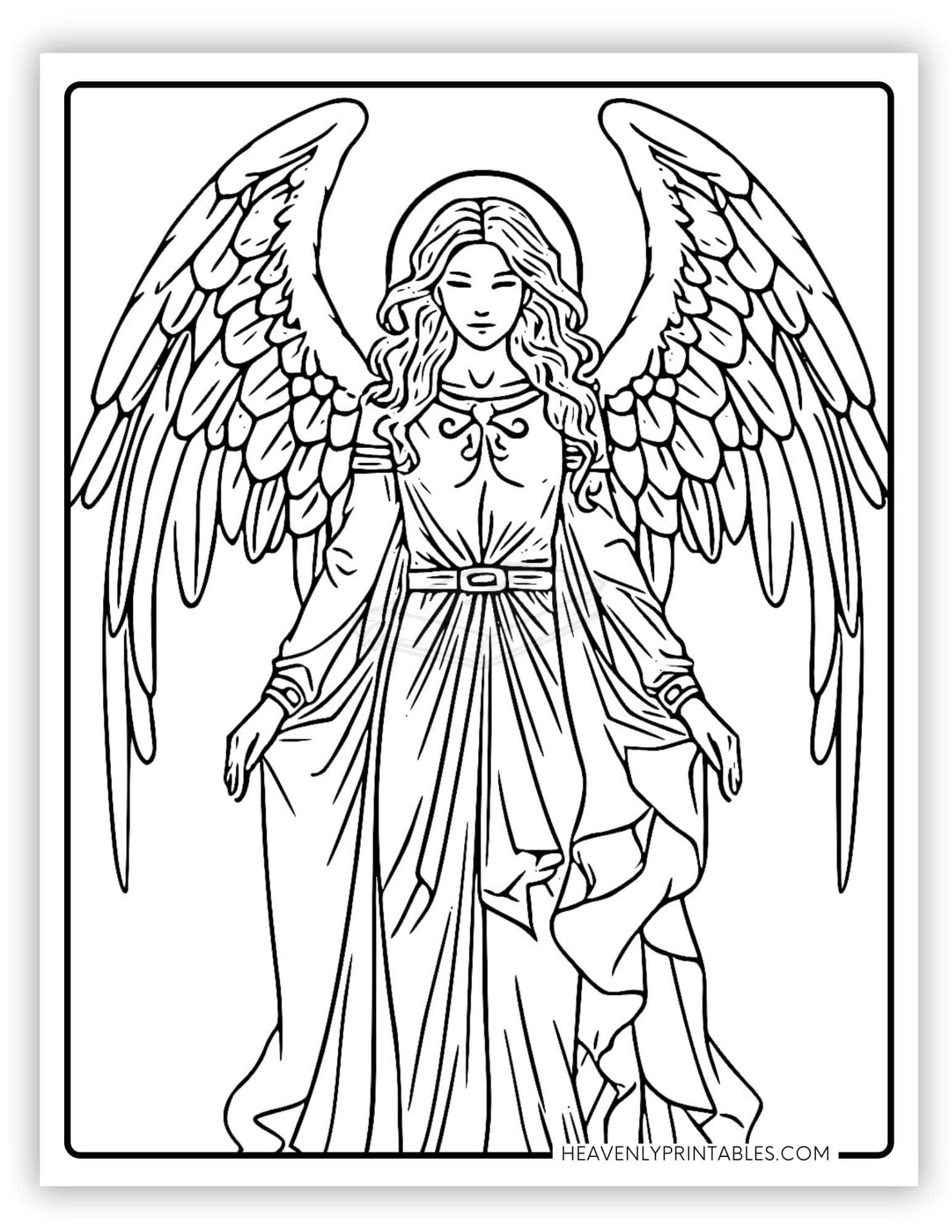 Angel Coloring Pages (Free PDF Printables) - Heavenly Printables