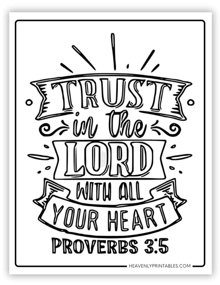 Trust in the Lord Coloring Pages (Free PDF Printables) - Heavenly ...