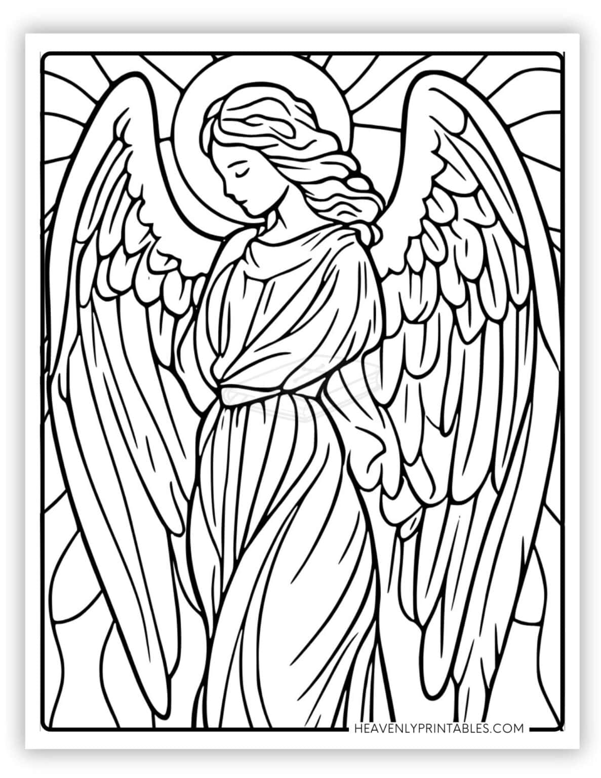 Angel Coloring Pages (Free PDF Printables) - Heavenly Printables