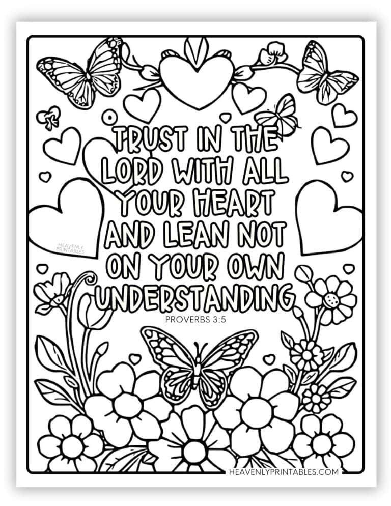 Trust in the Lord Coloring Pages (Free PDF Printables) - Heavenly ...