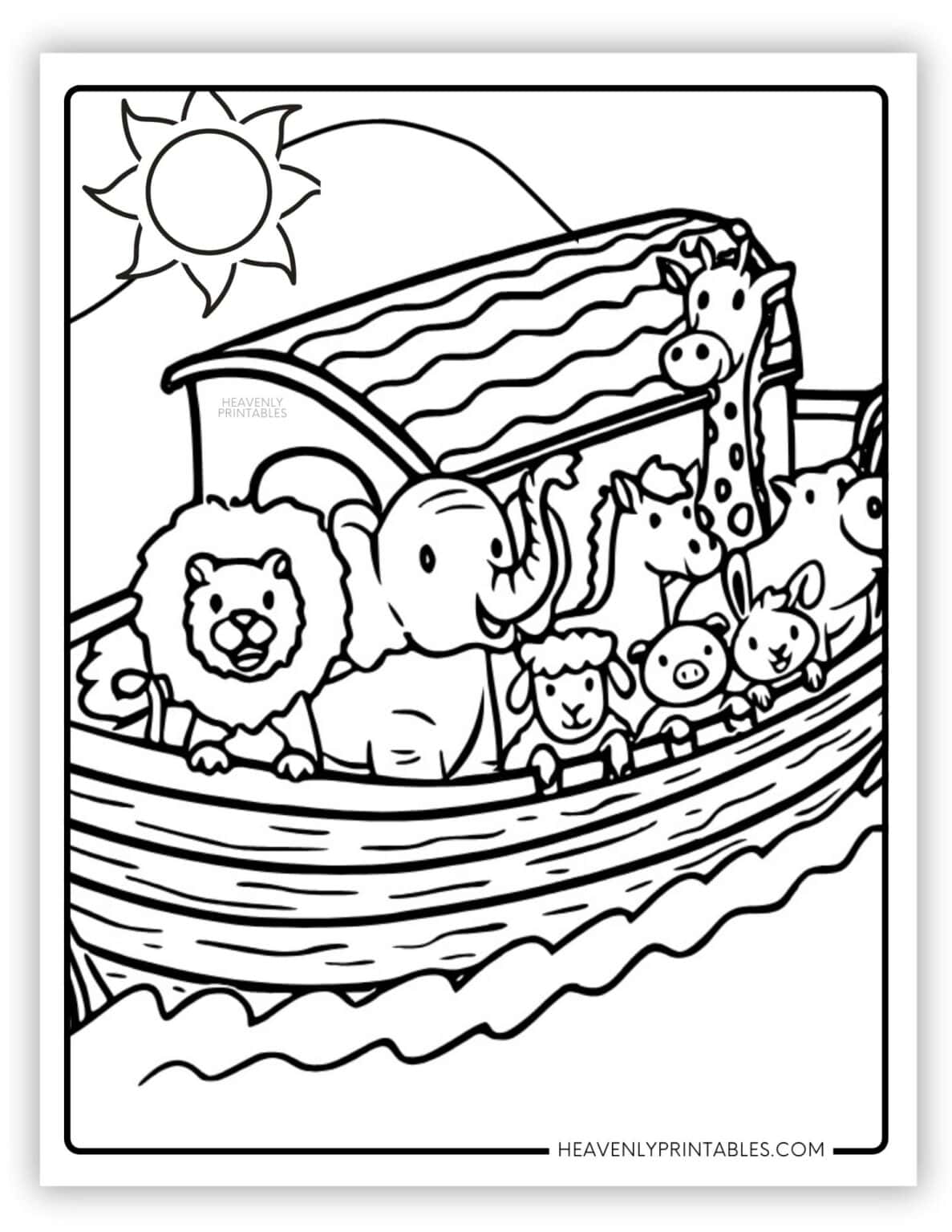 Noahs Ark Coloring Pages (Free PDF Printables) - Heavenly Printables
