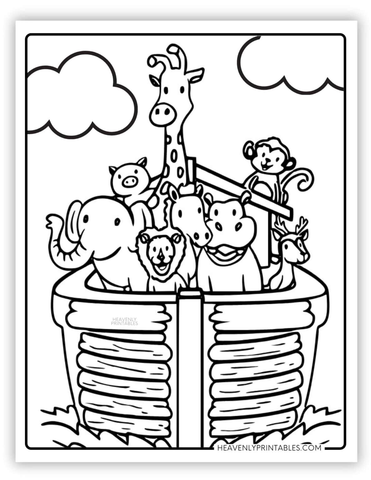 Noahs Ark Coloring Pages (Free PDF Printables) - Heavenly Printables