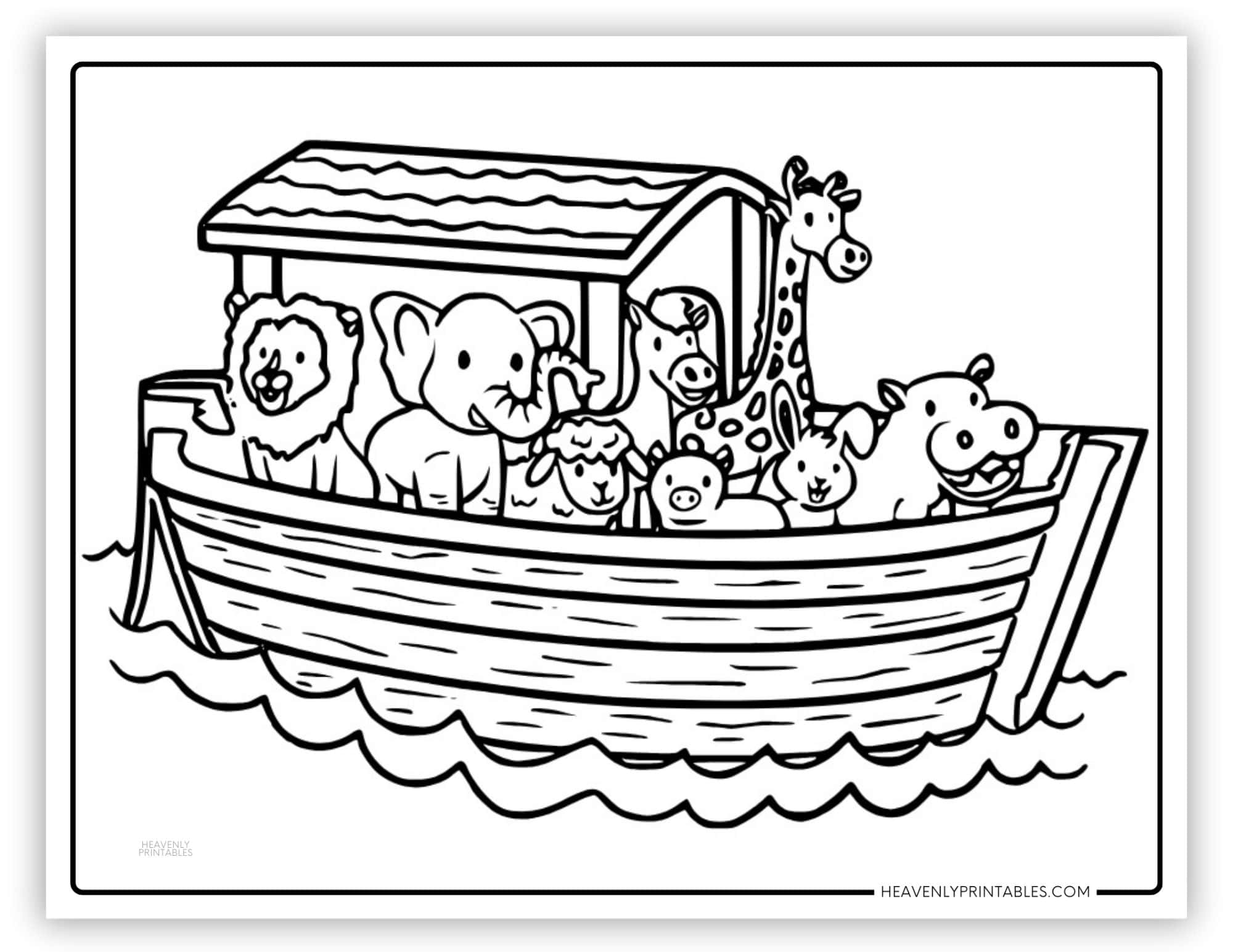 Noahs Ark Coloring Pages (Free PDF Printables) - Heavenly Printables