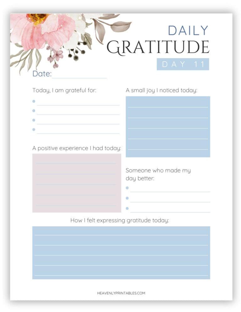 Floral Grateful Hearts Gratitude and Reflection Journal (Free PDF ...