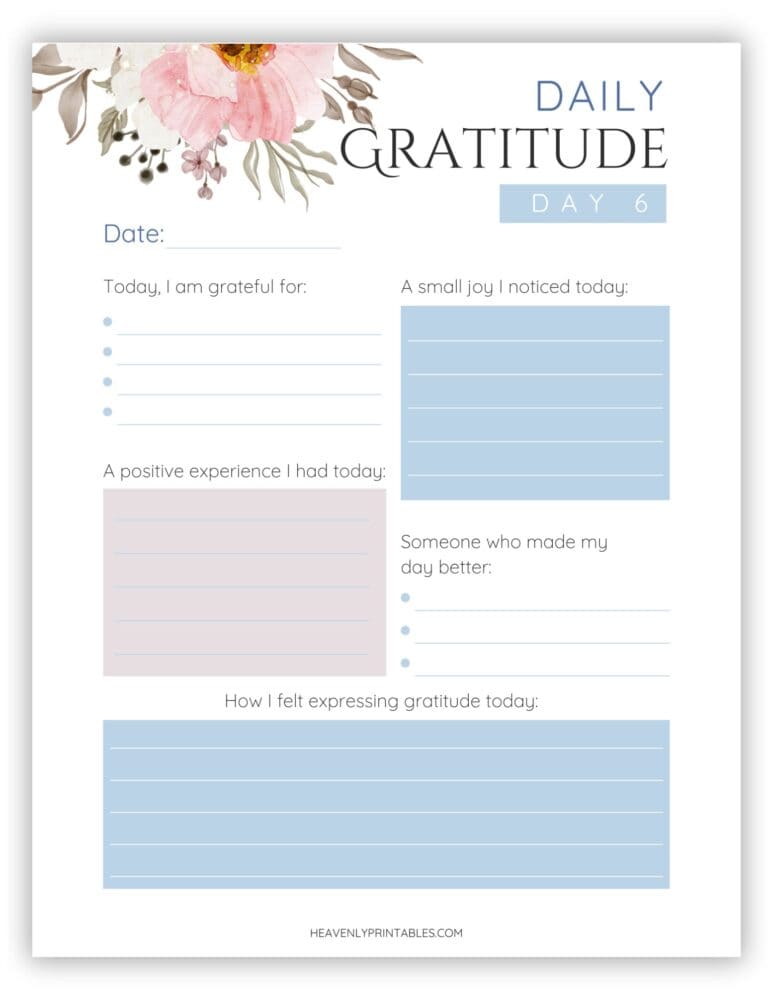 Floral Grateful Hearts Gratitude and Reflection Journal (Free PDF ...