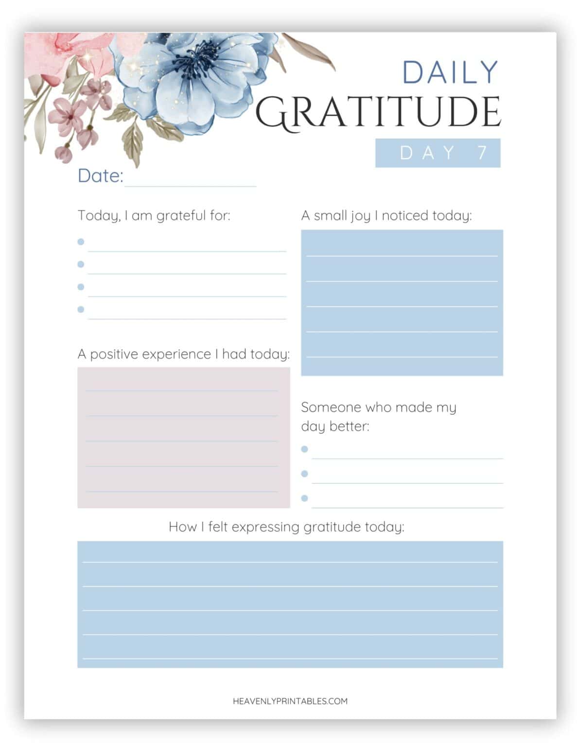 Floral Grateful Hearts Gratitude and Reflection Journal (Free PDF ...