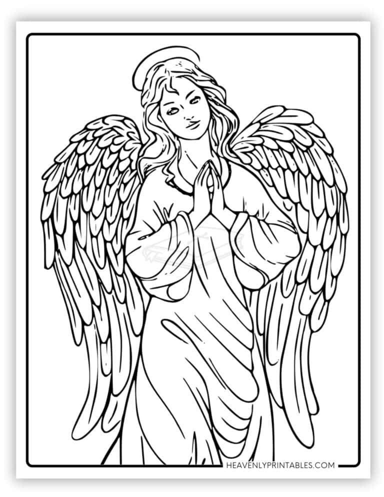 Angel Coloring Pages (Free PDF Printables) - Heavenly Printables