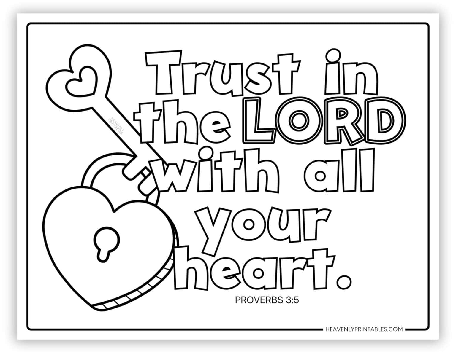 Trust in the Lord Coloring Pages (Free PDF Printables) - Heavenly ...