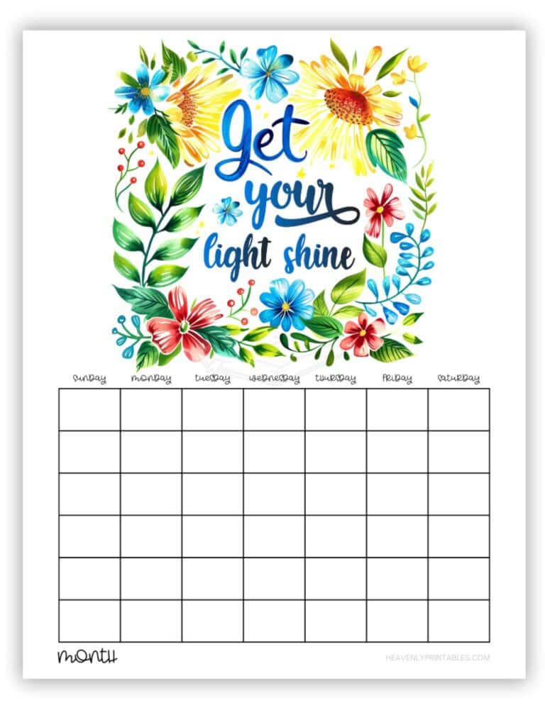 July Calendar Planner (Free PDF Printable) - Heavenly Printables