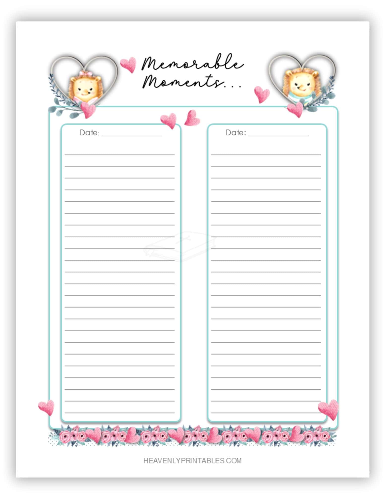 Valentine's Day Journal for Couples (Free PDF Printable) - Heavenly ...