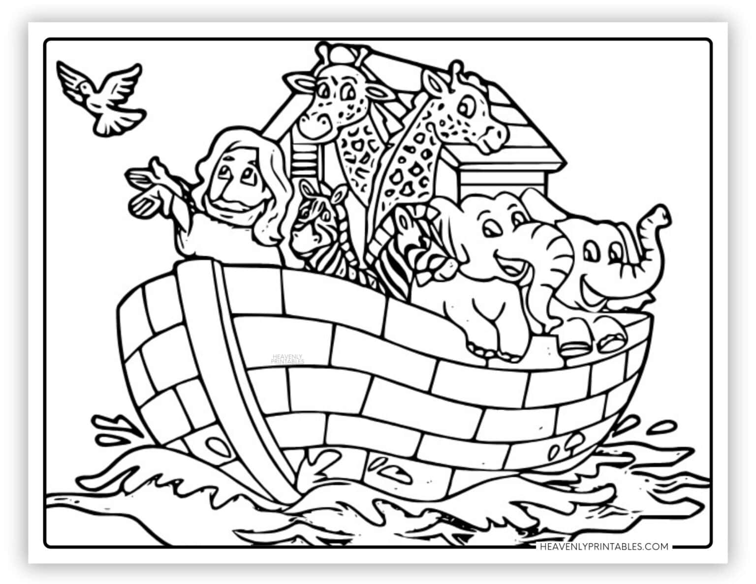 Noahs Ark Coloring Pages (Free PDF Printables) - Heavenly Printables