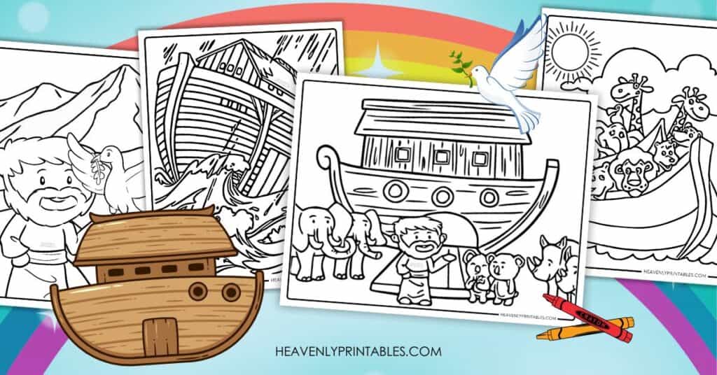 Noahs Ark Coloring Pages (Free PDF Printables) - Heavenly Printables