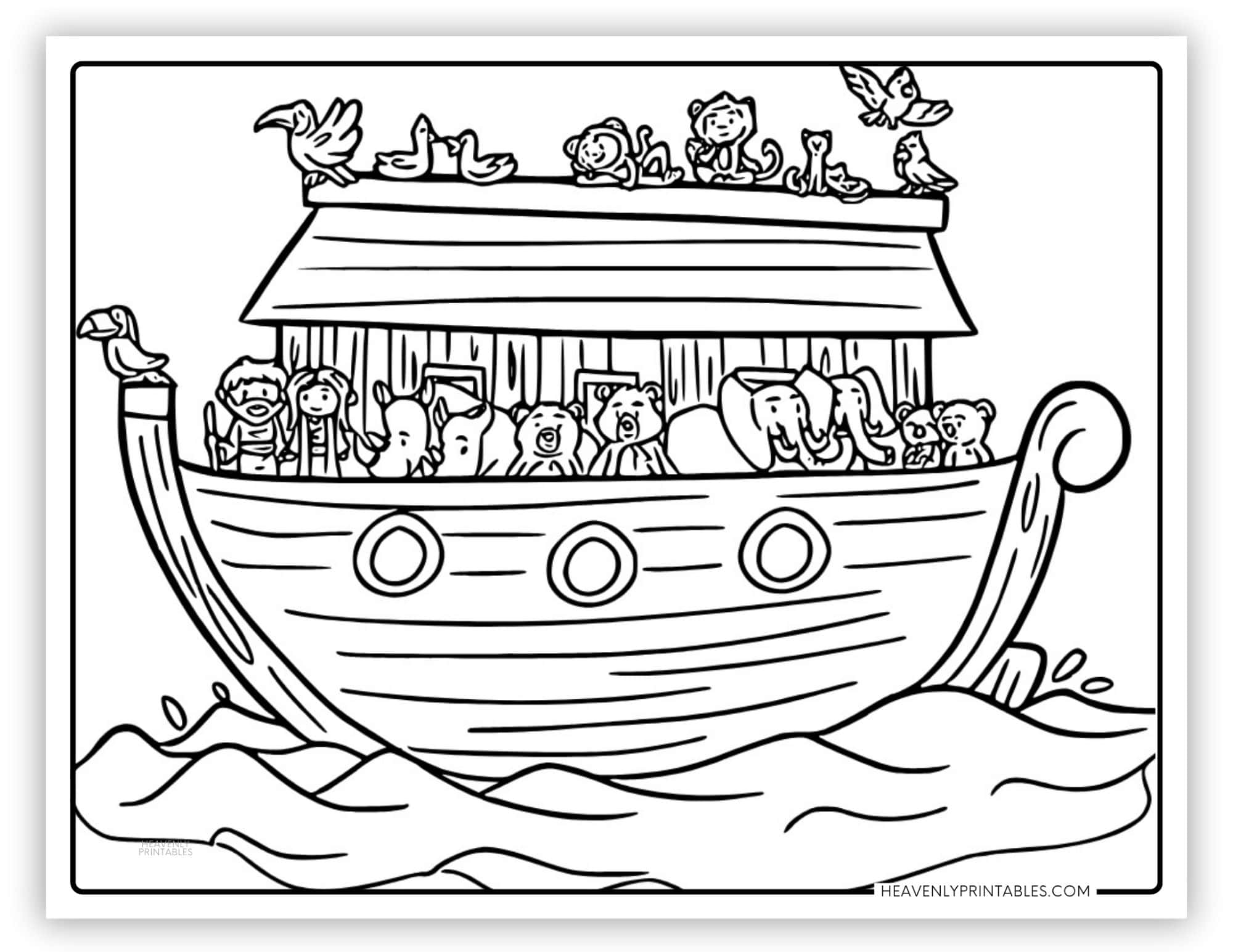 Noahs Ark Coloring Pages (Free PDF Printables) - Heavenly Printables