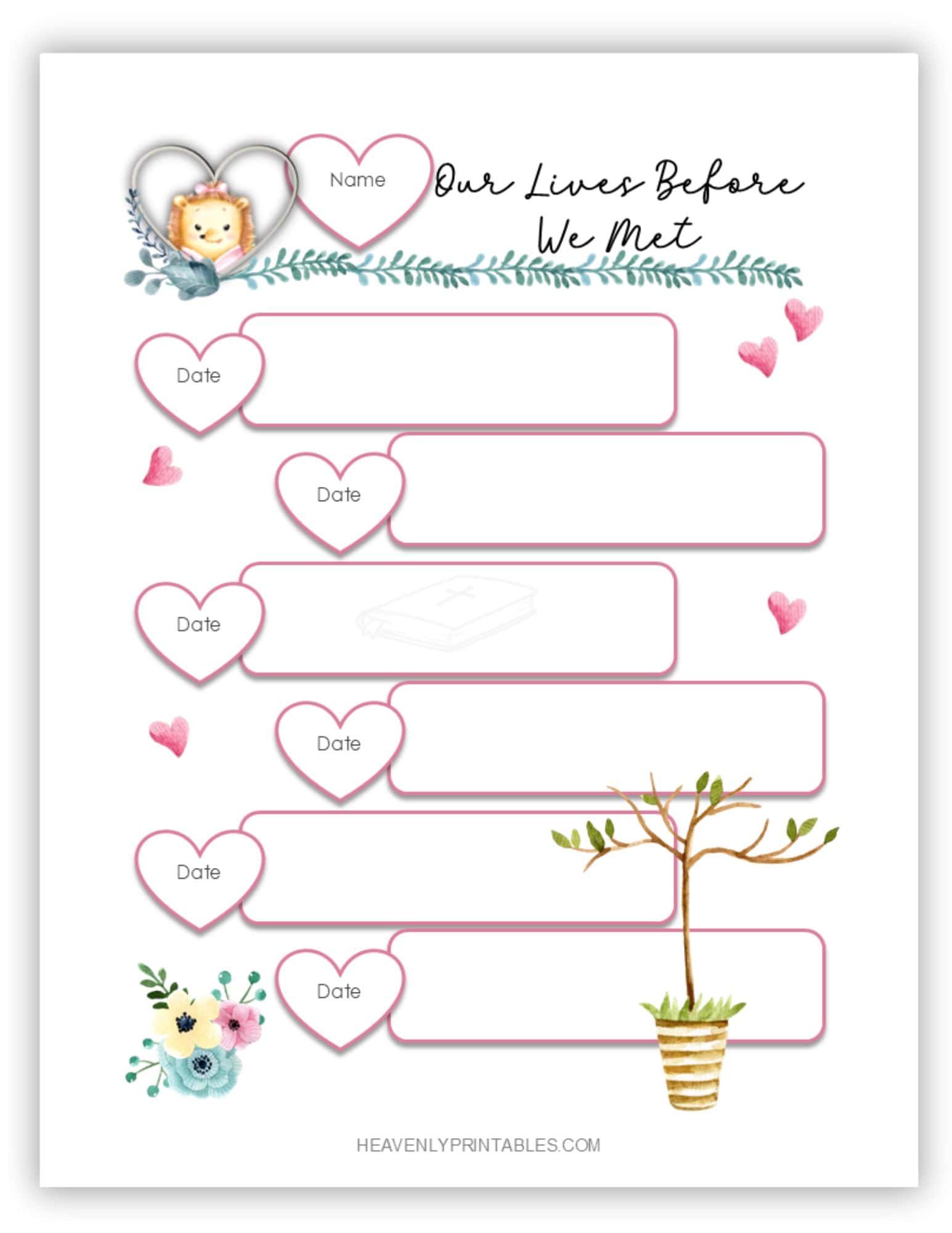 Valentine's Day Journal for Couples (Free PDF Printable) - Heavenly ...