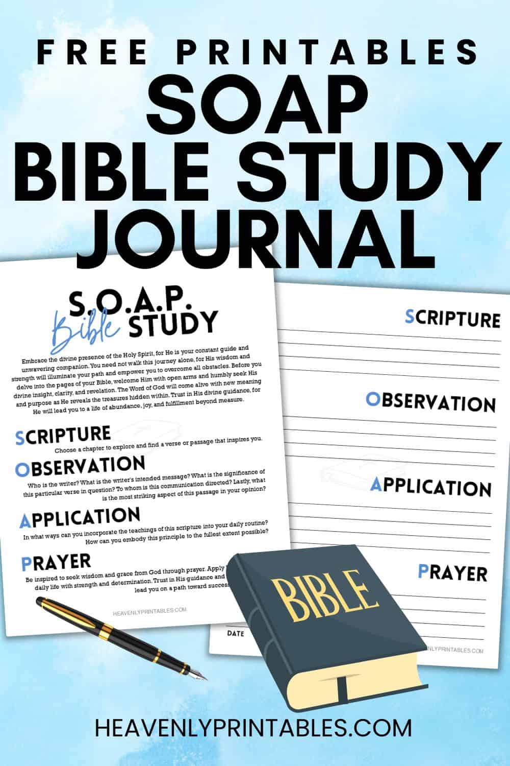 SOAP Bible Study Journal (Free PDF Printable) - Heavenly Printables