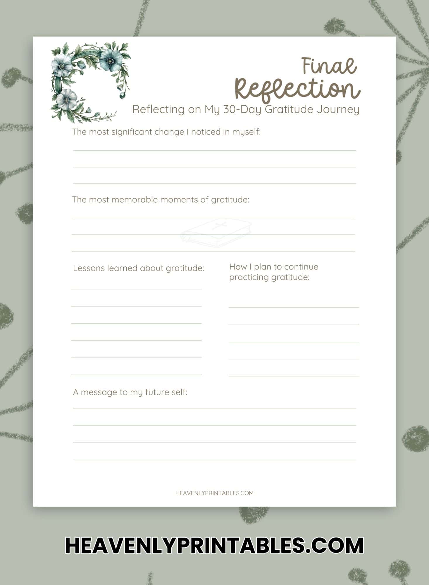 Spring Grateful Hearts Gratitude and Reflection Journal (Free PDF ...