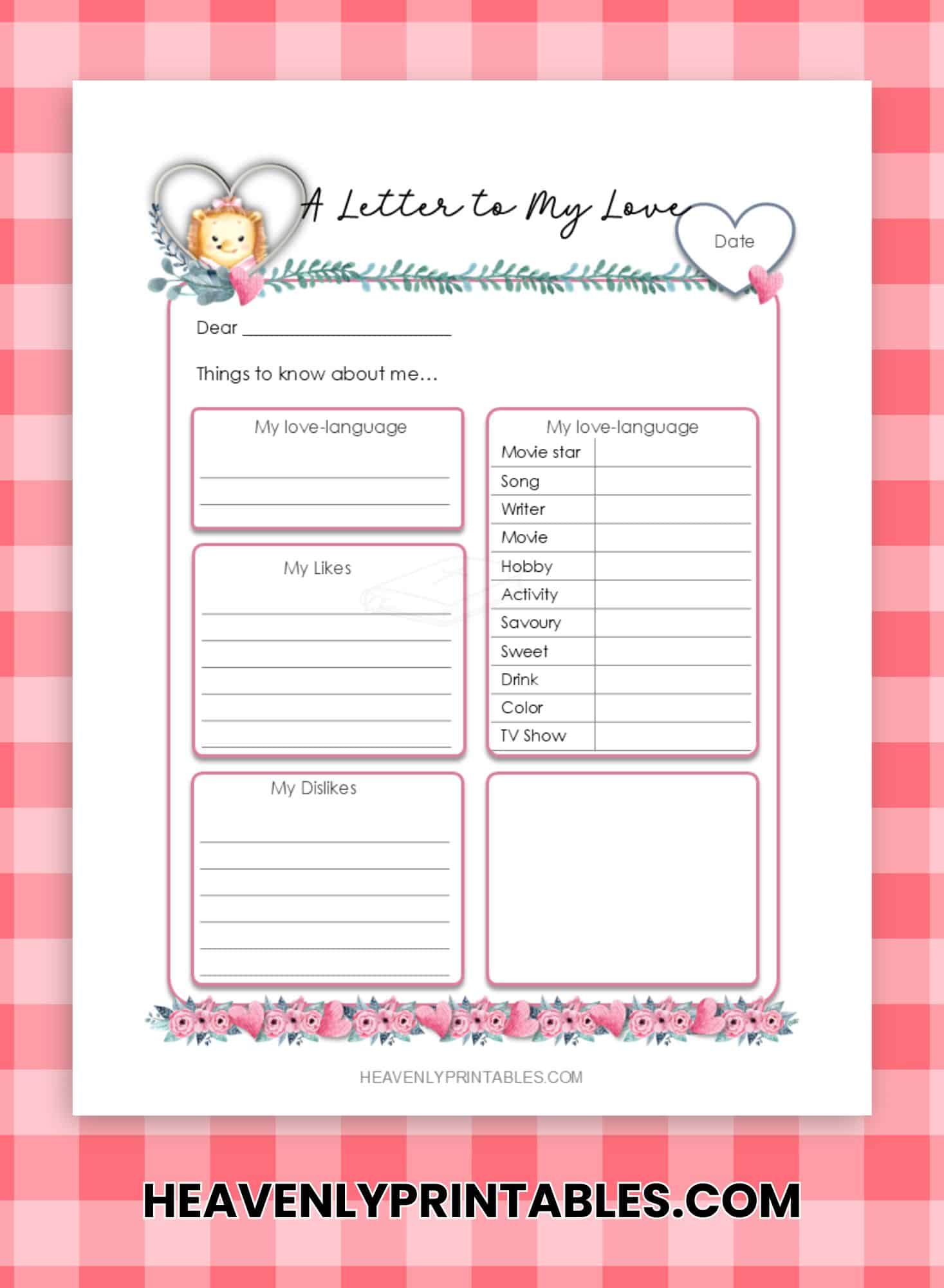 Valentine's Day Journal for Couples (Free PDF Printable) - Heavenly ...