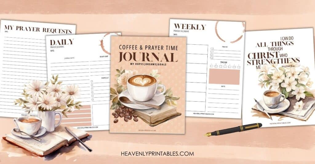Coffee Themed Prayer Journal (Free PDF Printable) - Heavenly Printables
