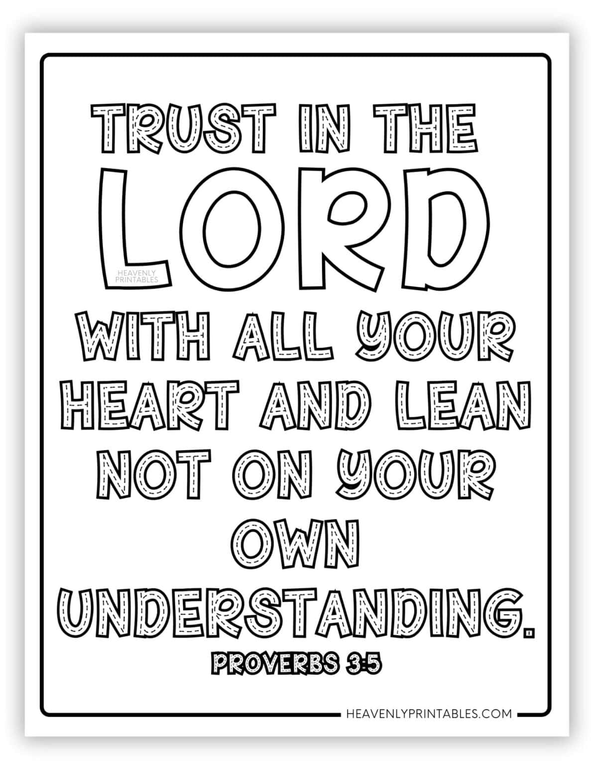 Trust in the Lord Coloring Pages (Free PDF Printables) - Heavenly ...