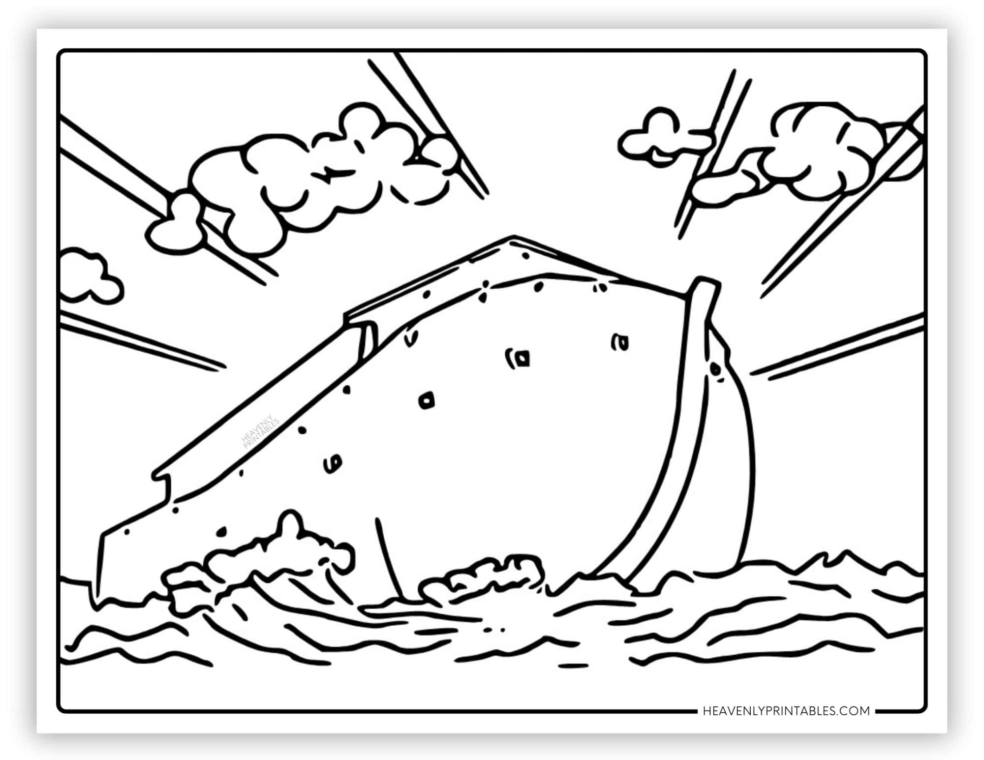Noahs Ark Coloring Pages (Free PDF Printables) - Heavenly Printables