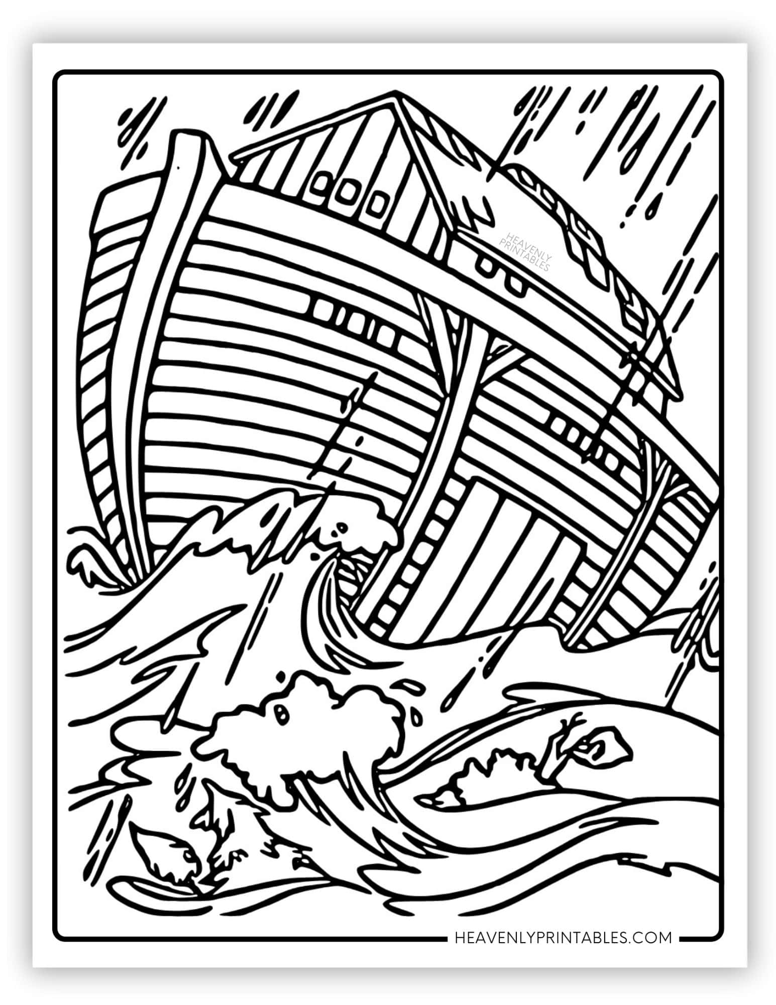 Noahs Ark Coloring Pages (Free PDF Printables) - Heavenly Printables