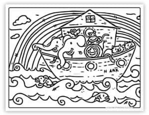 Noahs Ark Coloring Pages (Free PDF Printables) - Heavenly Printables