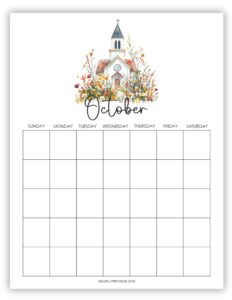 October Calendar Planner (Free PDF Printable) - Heavenly Printables