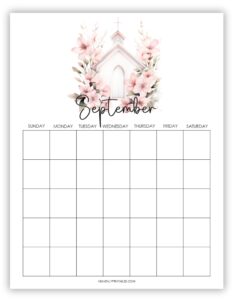 September Calendar Planner (Free PDF Printable) - Heavenly Printables