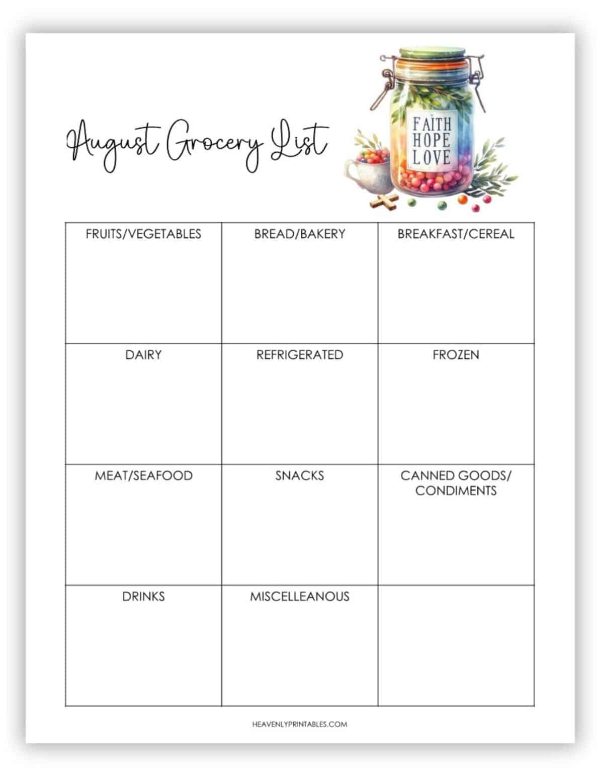 August Calendar Planner (Free PDF Printable) - Heavenly Printables
