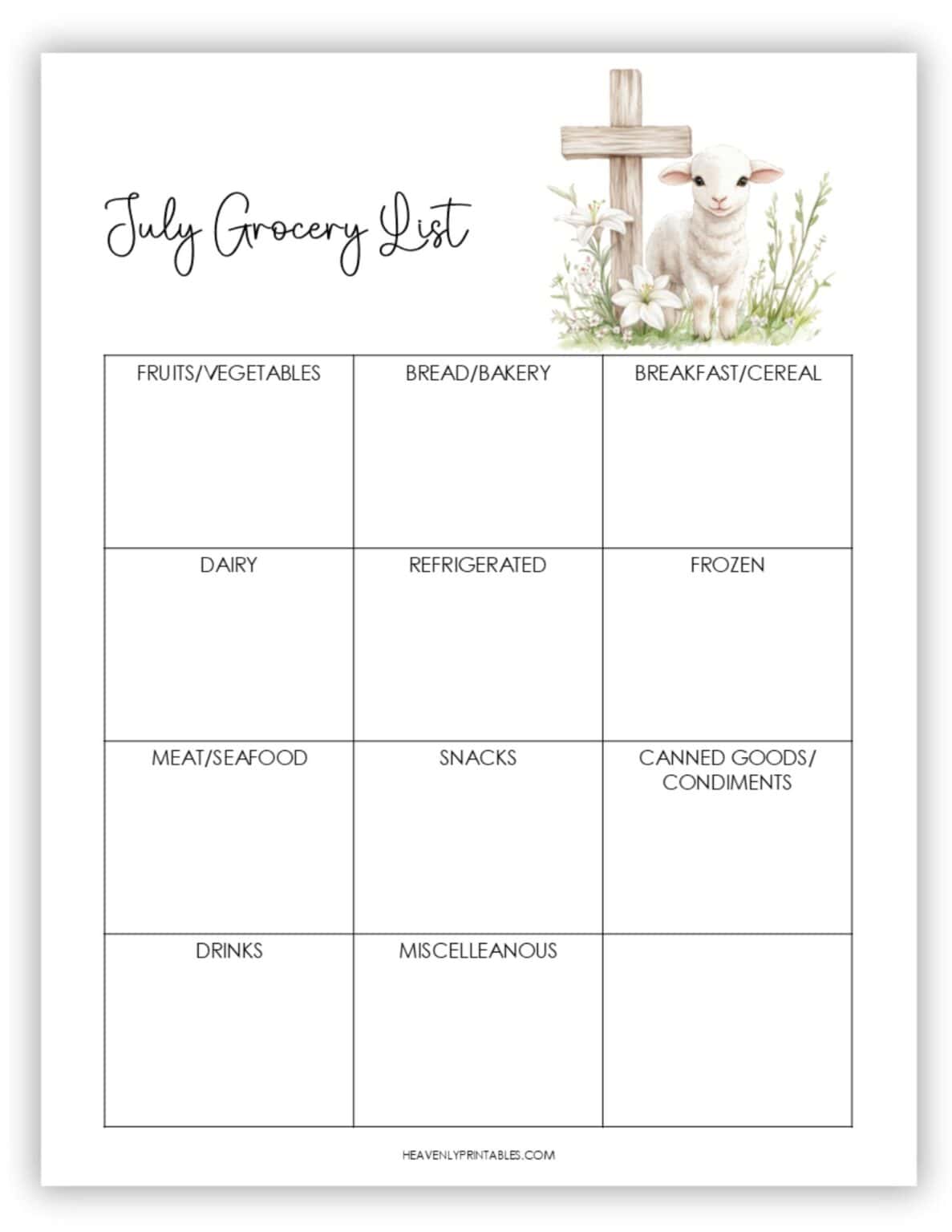 July Calendar Planner (Free PDF Printable) - Heavenly Printables