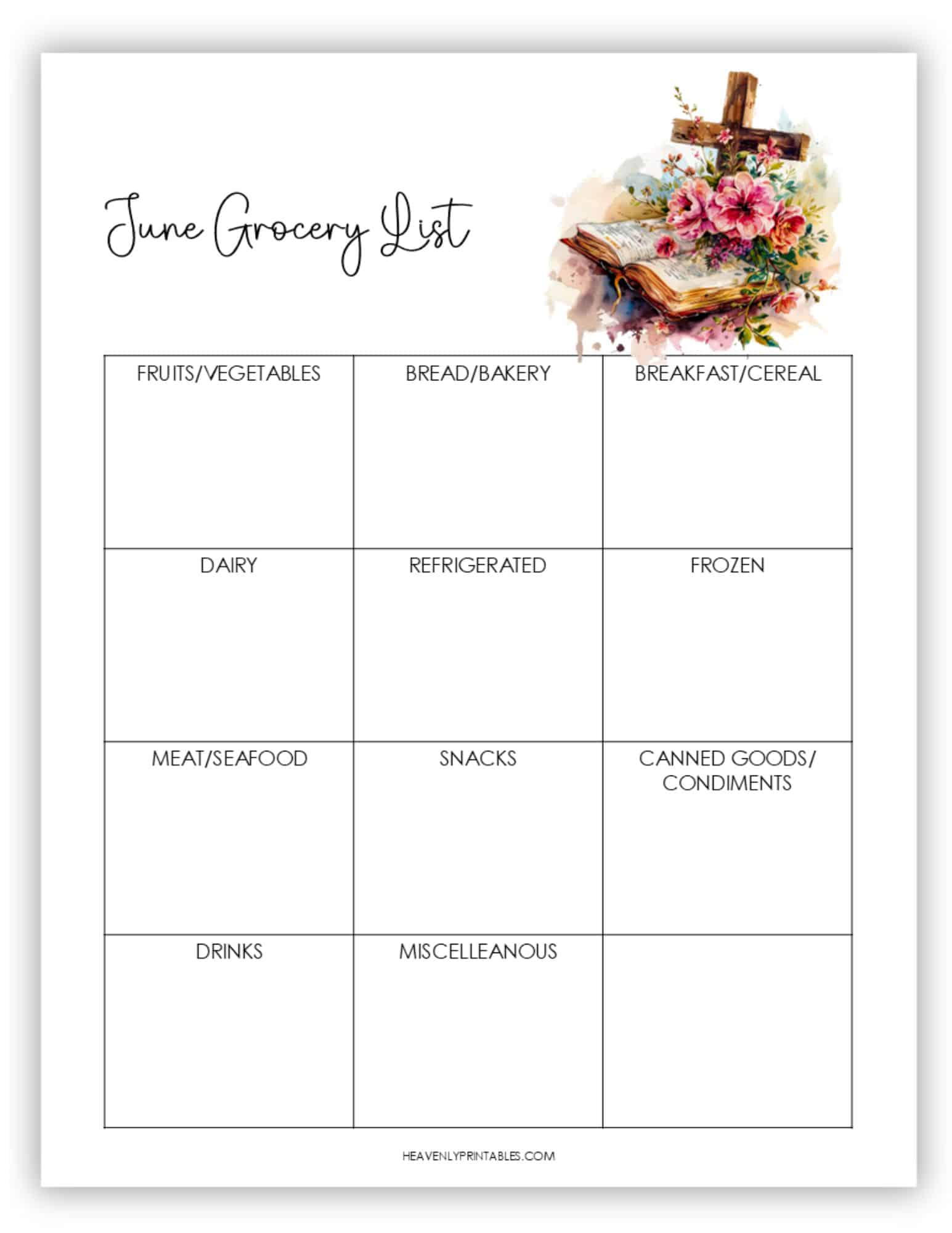 June Calendar Planner (Free PDF Printable) - Heavenly Printables