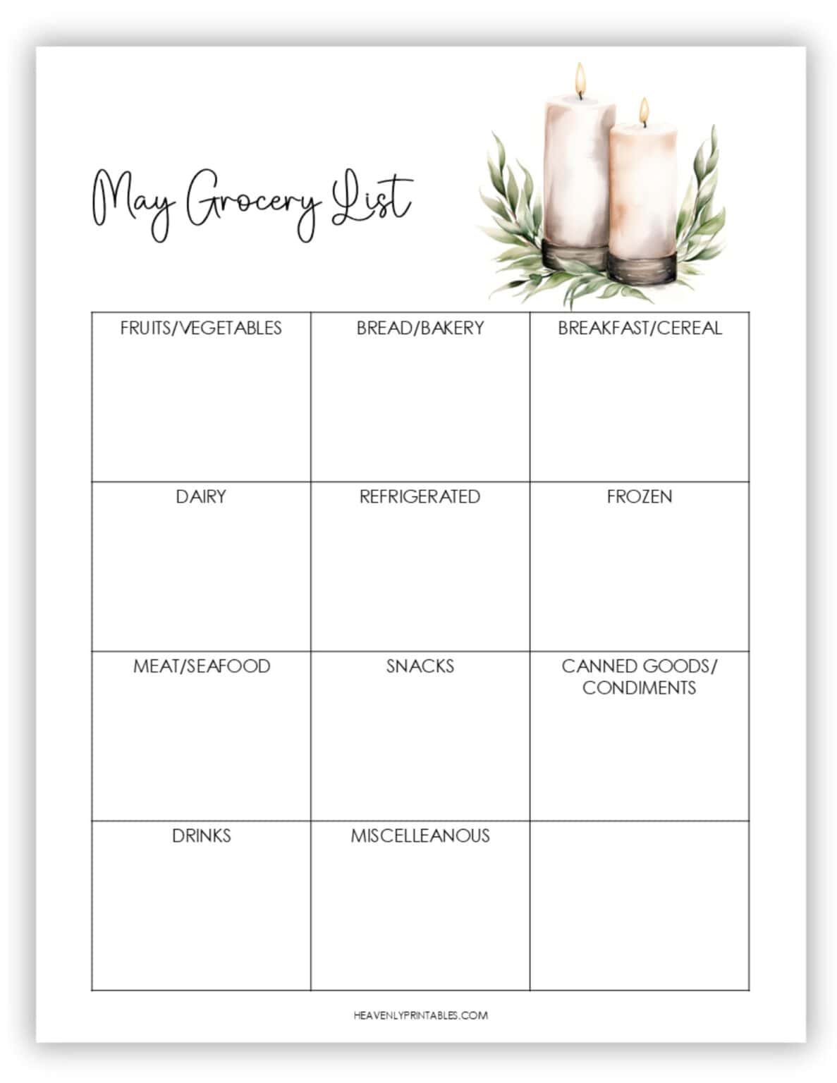 May Calender Planner (Free PDF Printable) - Heavenly Printables