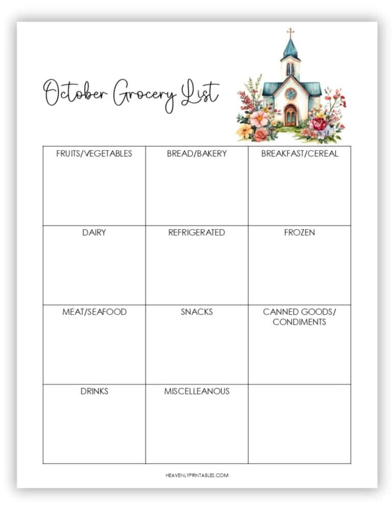 October Calendar Planner (Free PDF Printable) - Heavenly Printables