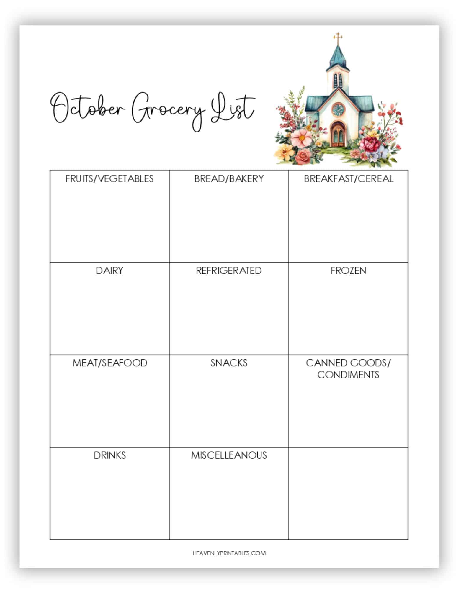 October Calendar Planner (Free PDF Printable) - Heavenly Printables