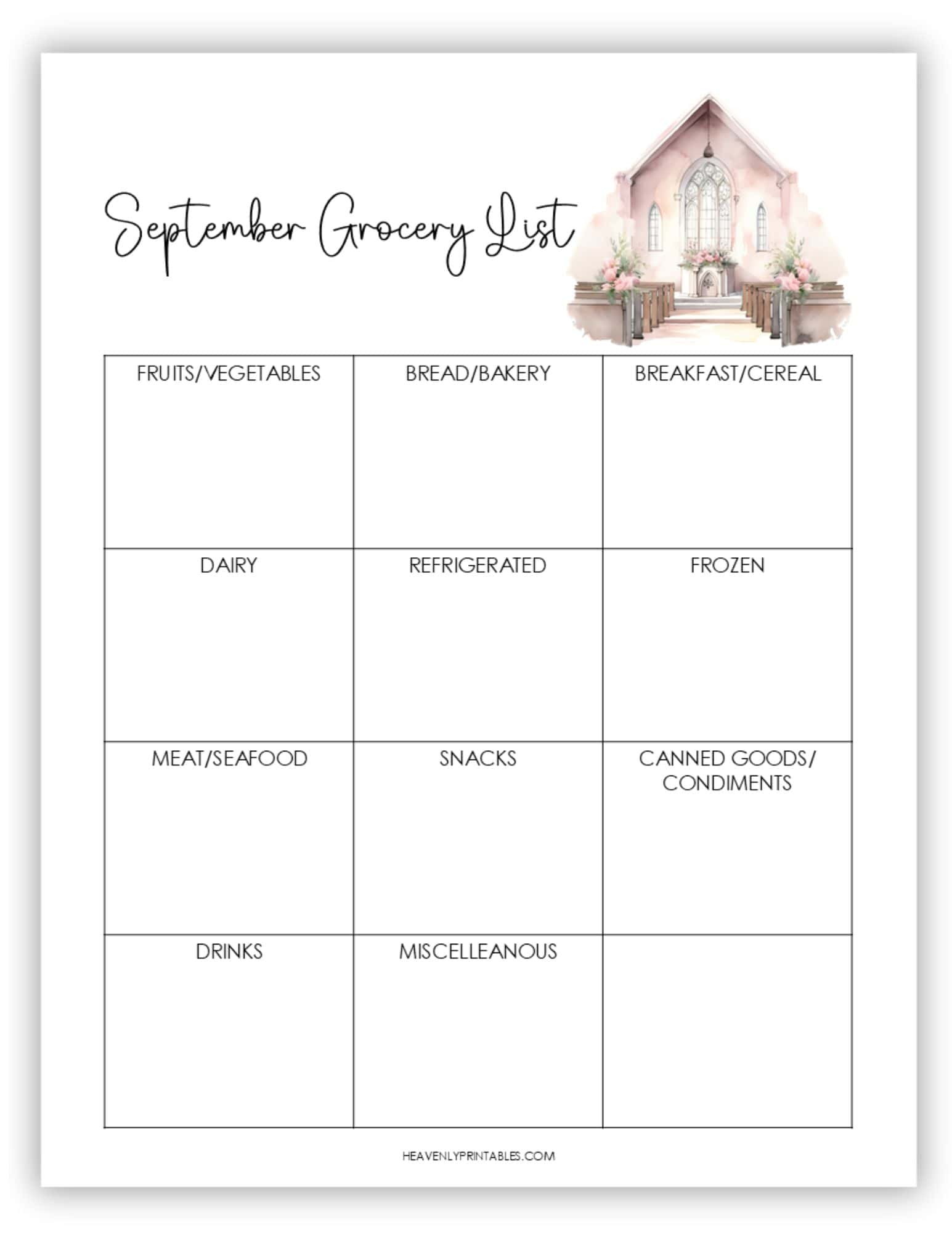 September Calendar Planner (Free PDF Printable) - Heavenly Printables