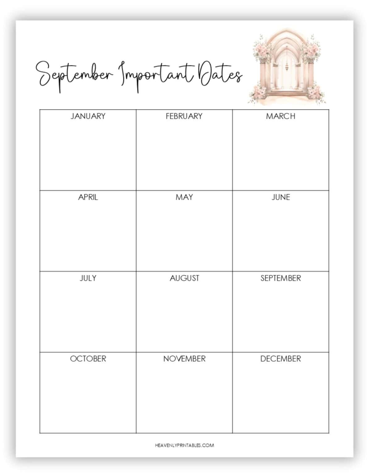 September Calendar Planner (Free PDF Printable) - Heavenly Printables
