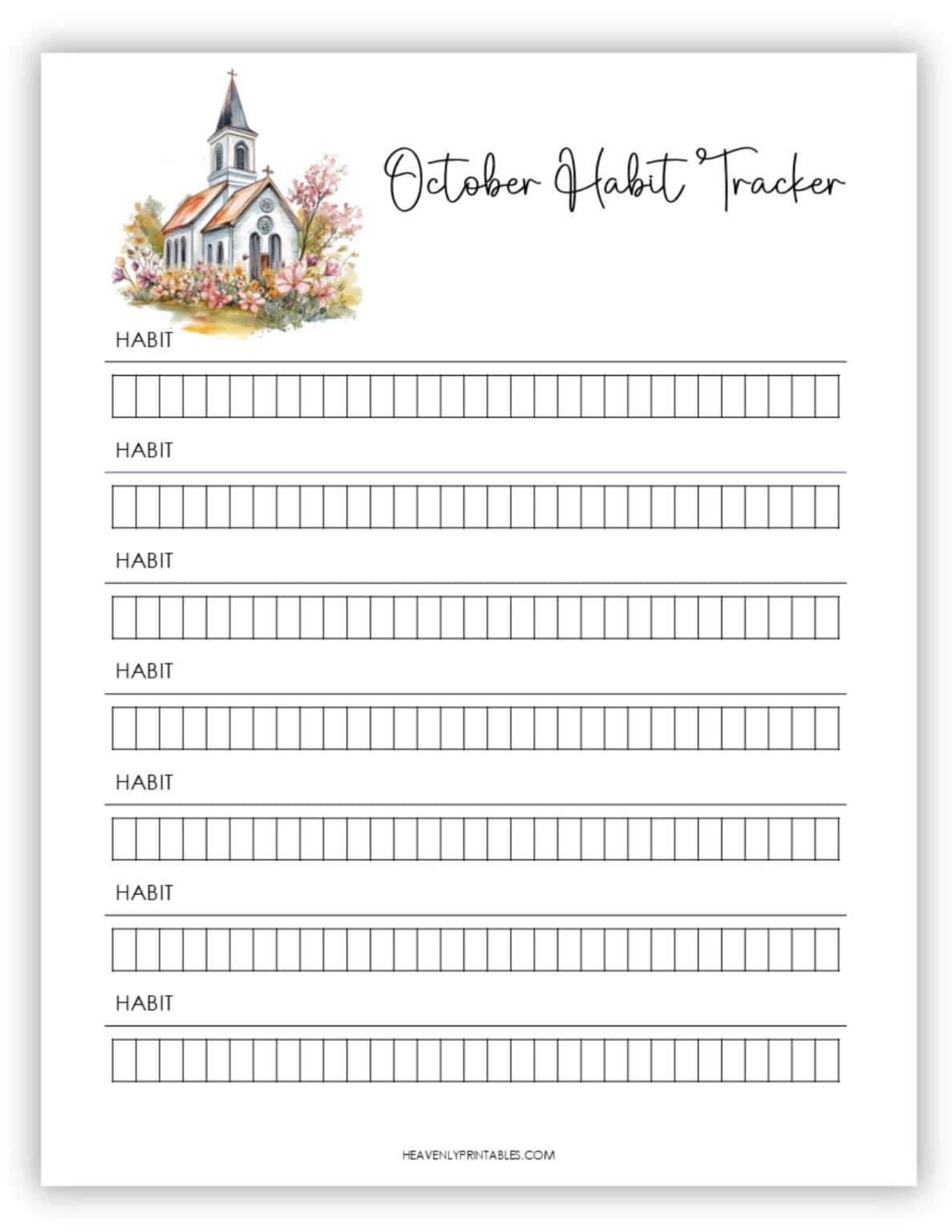 October Calendar Planner (Free PDF Printable) - Heavenly Printables