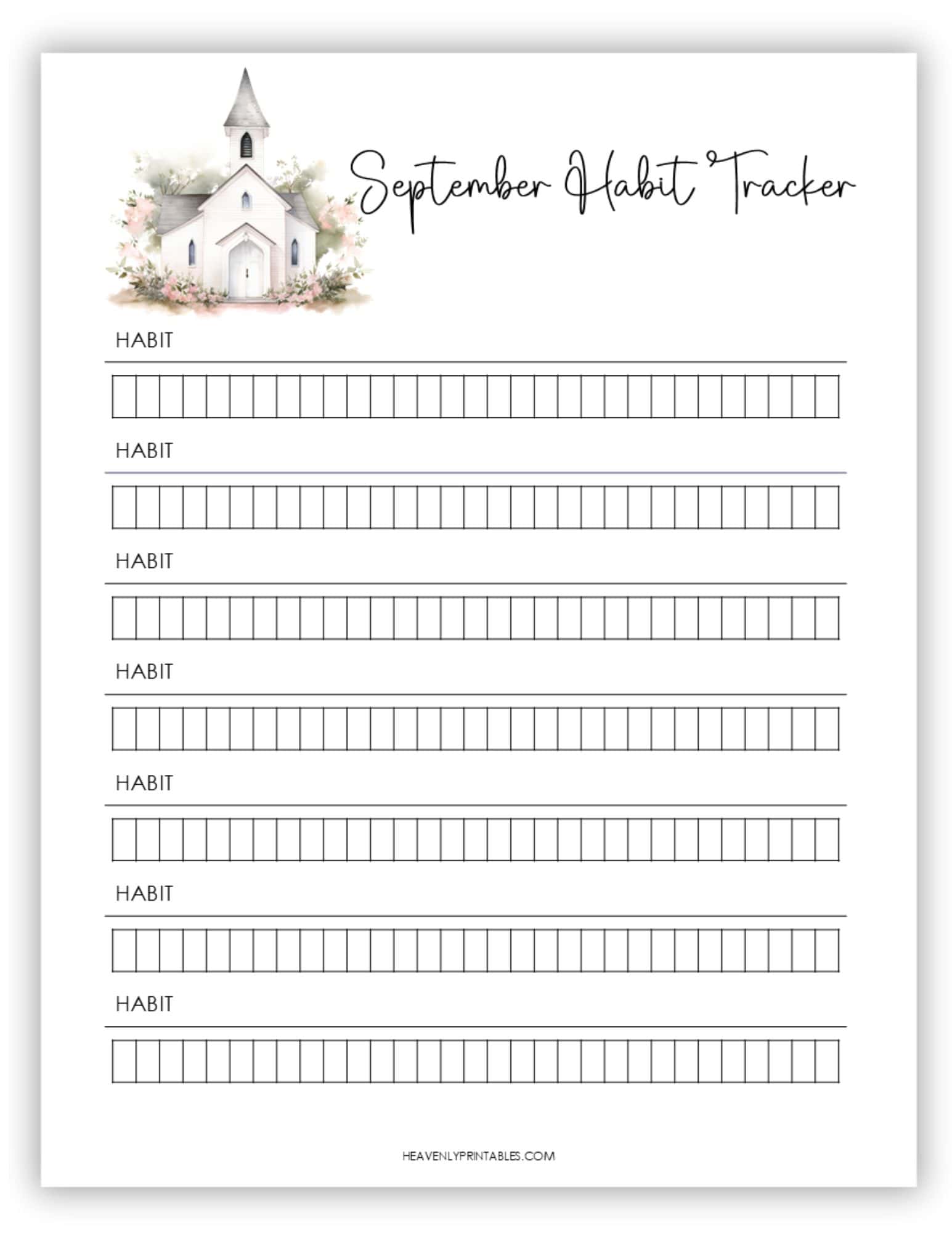 September Calendar Planner (Free PDF Printable) - Heavenly Printables
